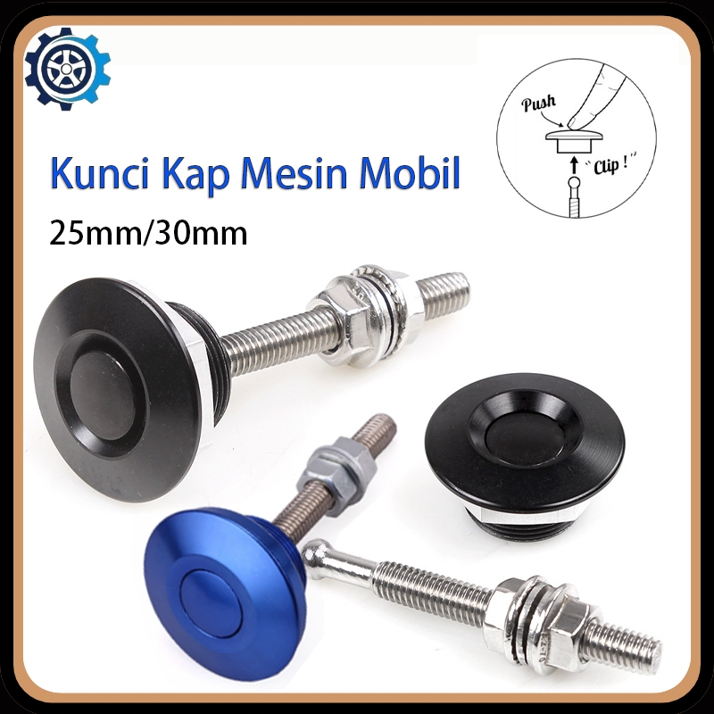 Jual 25/30MM Push Button Quick Release Hood Lock Clip Kit Kunci Kap ...