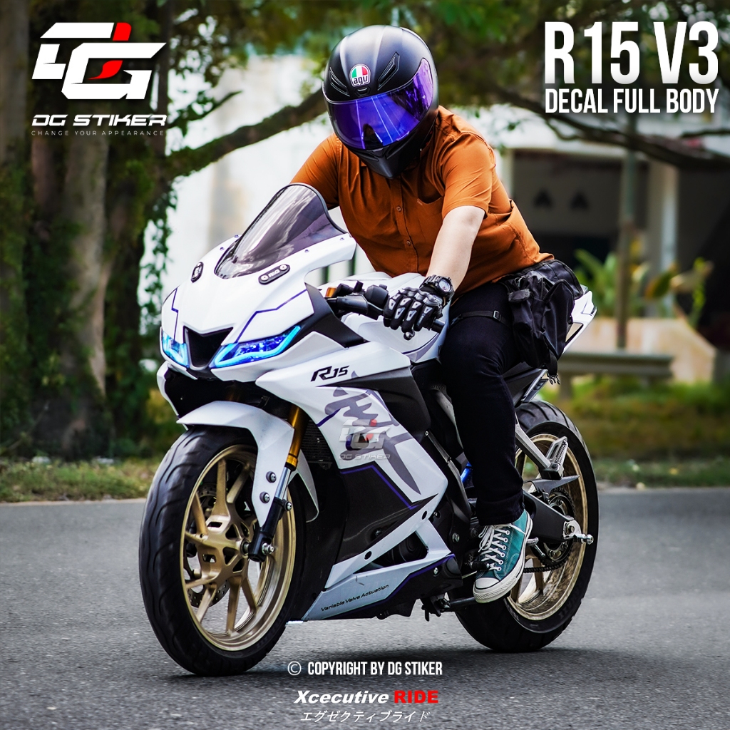 Jual Decal R15 V3 Putih Full Body Trickstar Bahan Tebal Anti Luntur ...