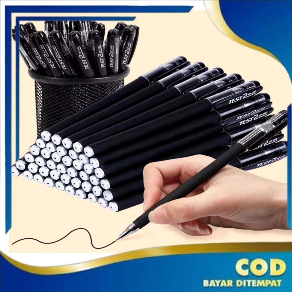 Jual 50 PCS Pulpen Ballpoint Tinta Hitam Alat Tulis Sekolah dan Kantor ...