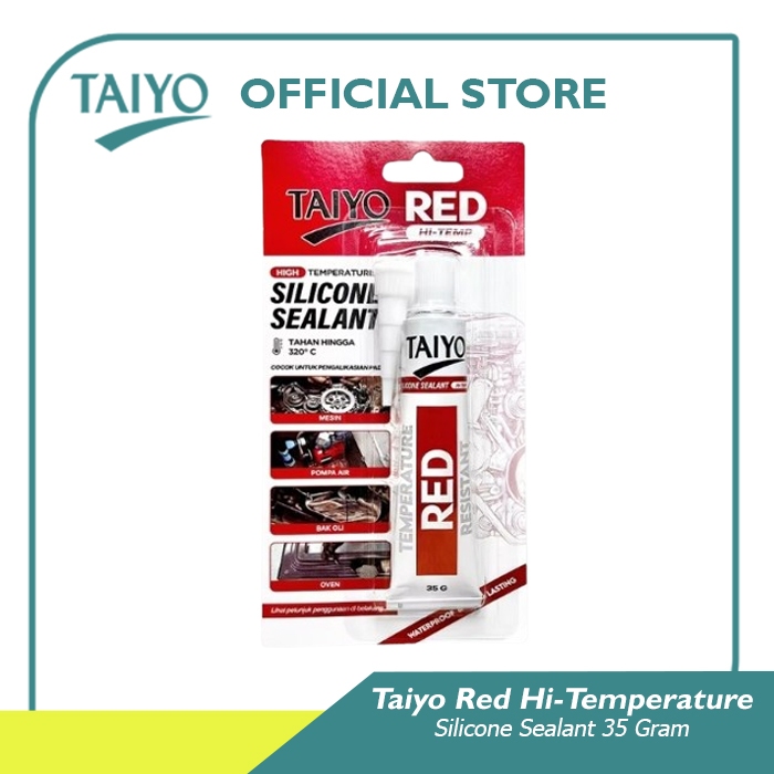 Jual Taiyo Red Silicone Sealant Hi-Temperature / Lem Merah 35 Gram ...