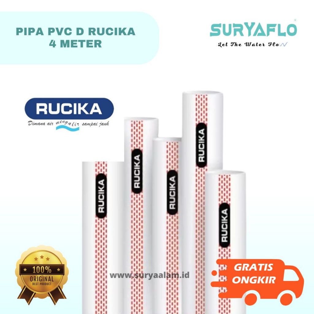 Jual PIPA PVC D 2 INCH RUCIKA STANDART 4 METER | Shopee Indonesia