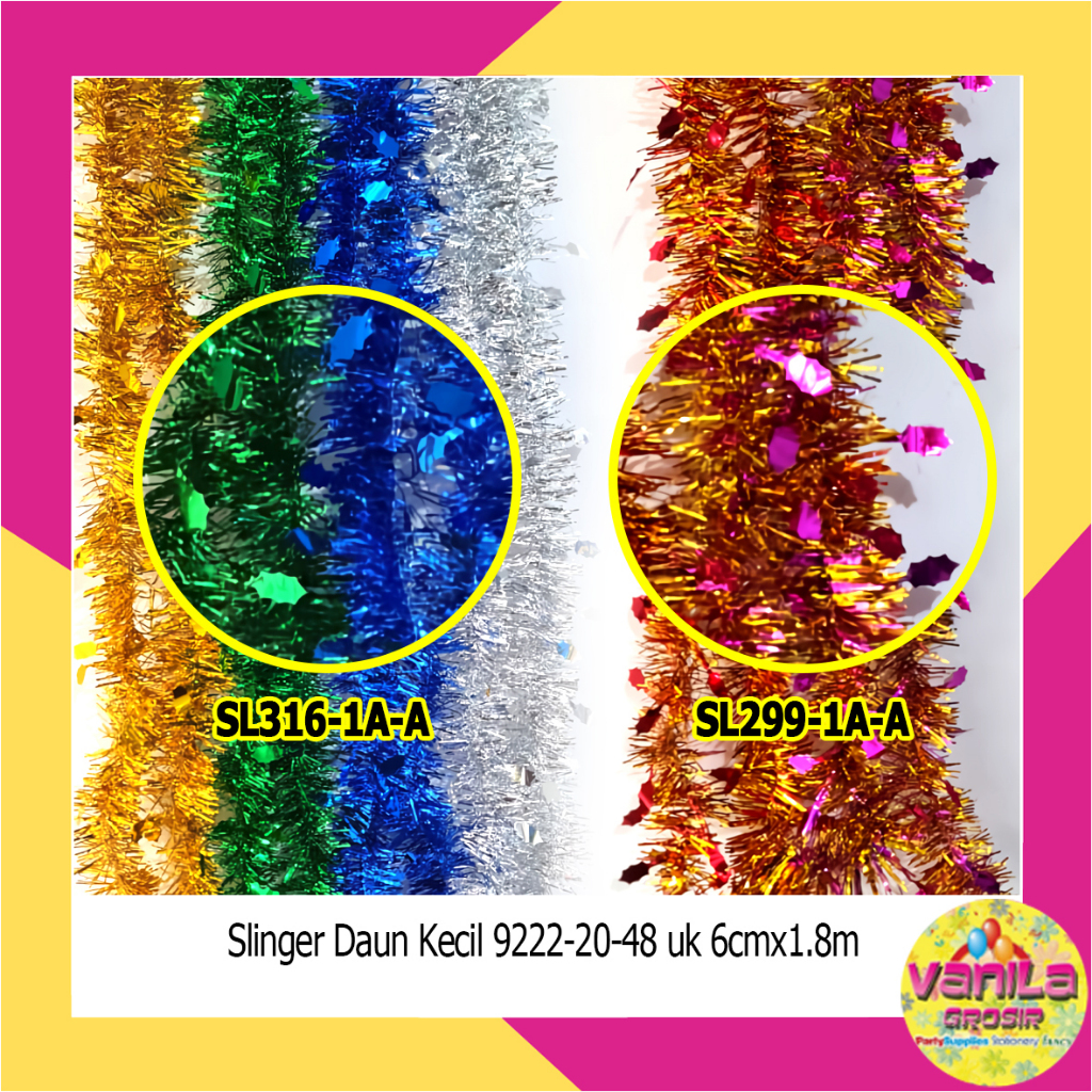 Jual (1 PCS)Slinger warna daun kecil Uk 6cmx1,8m, slinger dekorasi ...