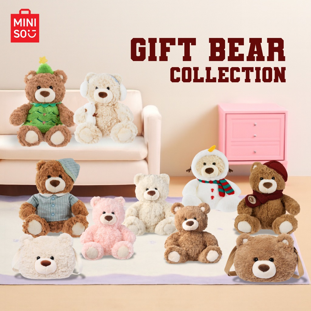 Jual MINISO TOY - Miniso x Gift Bear Collection Sit Nicely Plush Toy ...