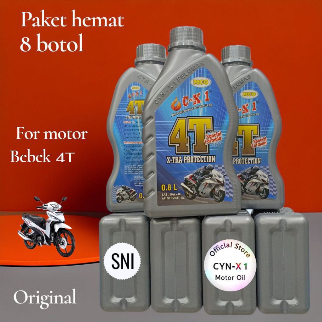 Jual Promo paket hemat 8 botol original CYN-X 1 4T SAE 10W-40 API SL 0 ...