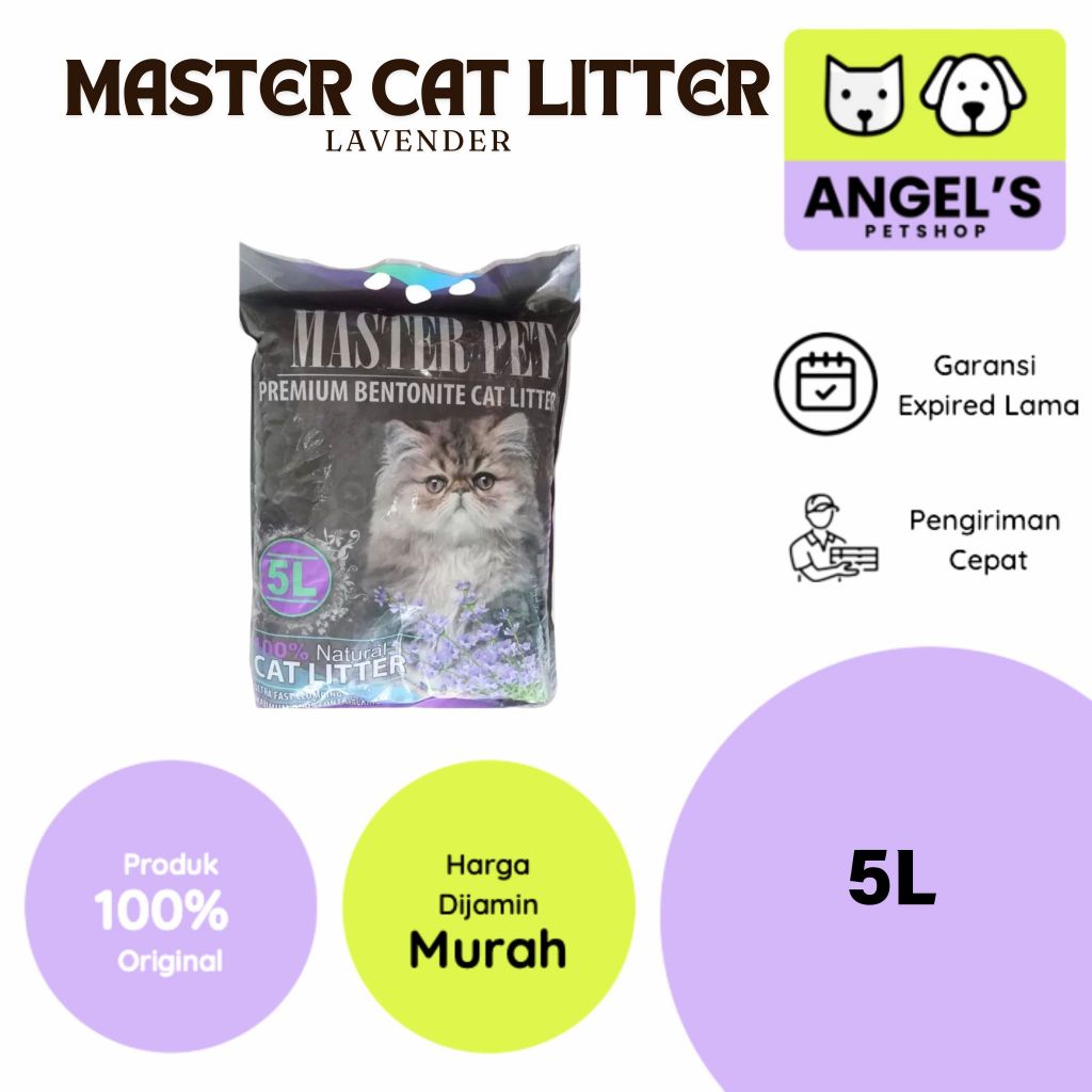 Jual Pasir Kucing Wangi Gumpal Clumping Master Lavender 5 L Non Cub N ...