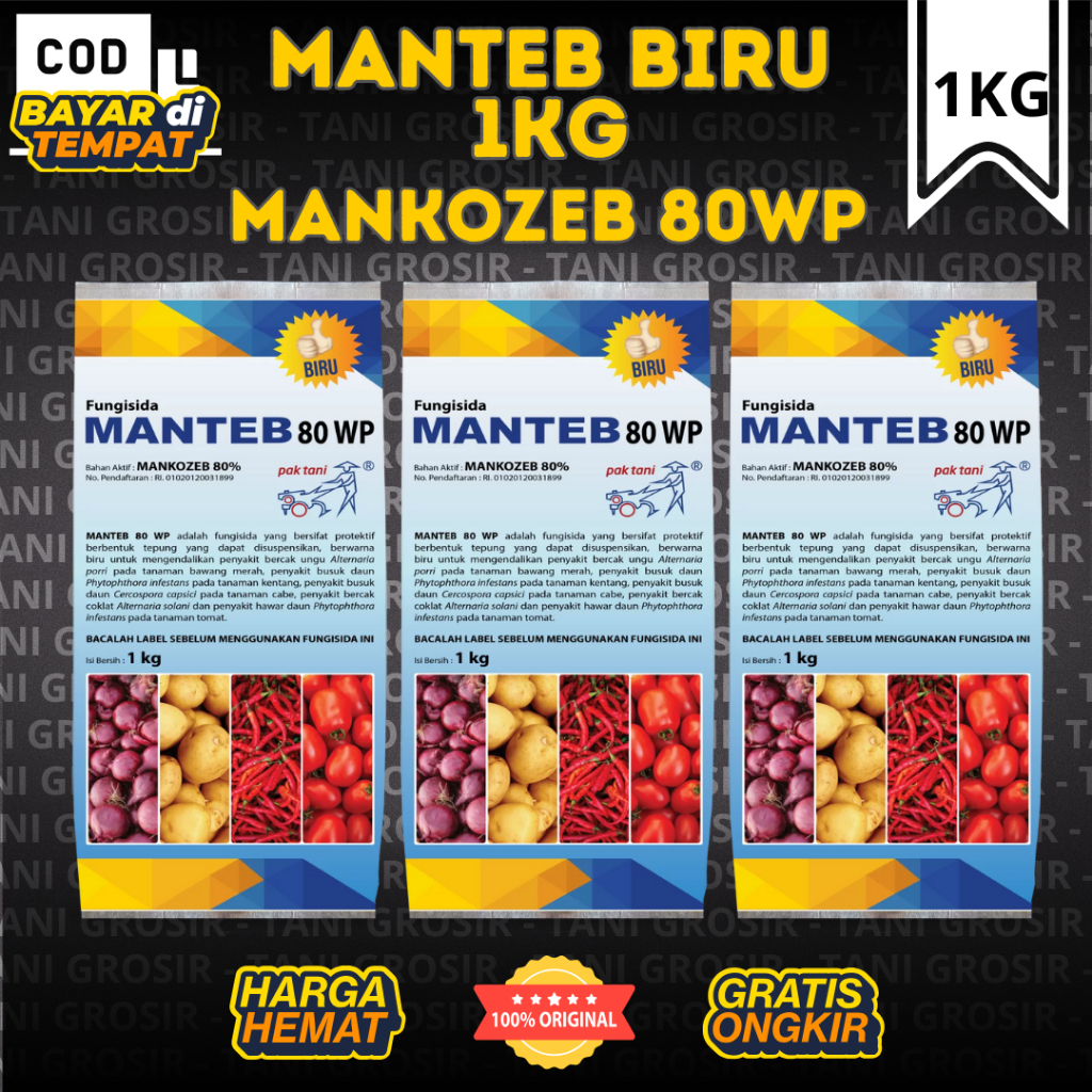 Jual Manteb Biru 80WP 1kg Mankozeb Biru Pak Tani Tambahan Nutrisi ...