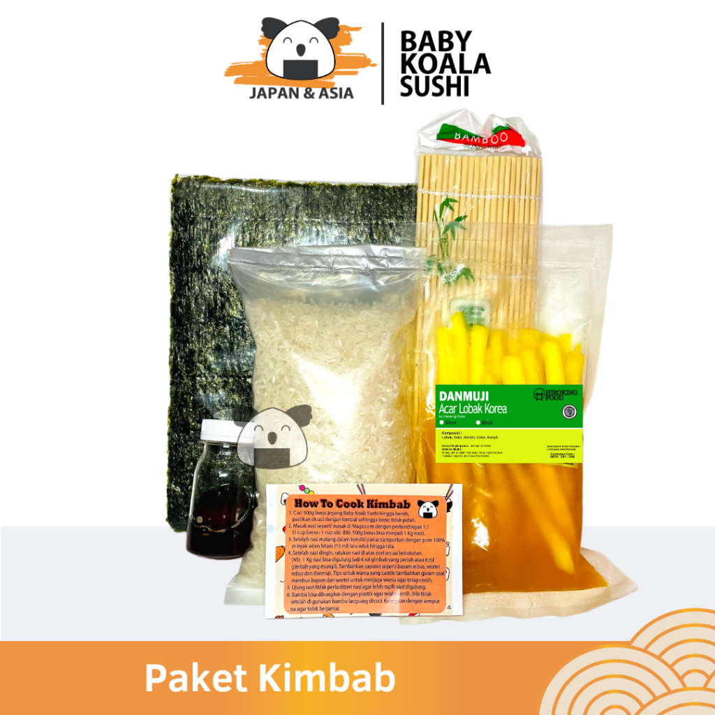 Jual PAKET KIMBAB KOREA Gimbab Lengkap 6-8 Roll | Beras Japonica, Nori ...