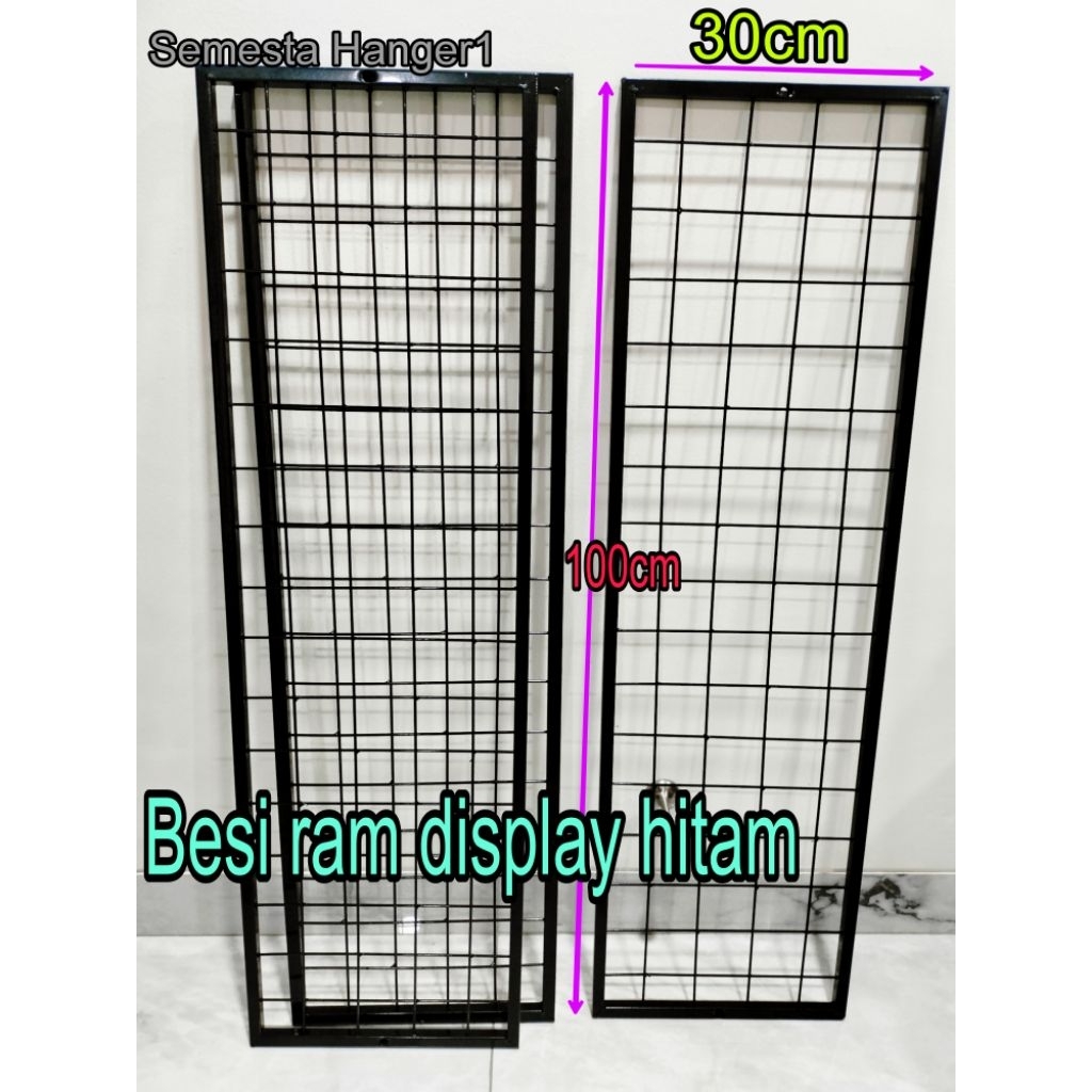 Jual Besi Ram Display hitam ukuran 30cm x 100cm tebal kawat ram 3mm ...