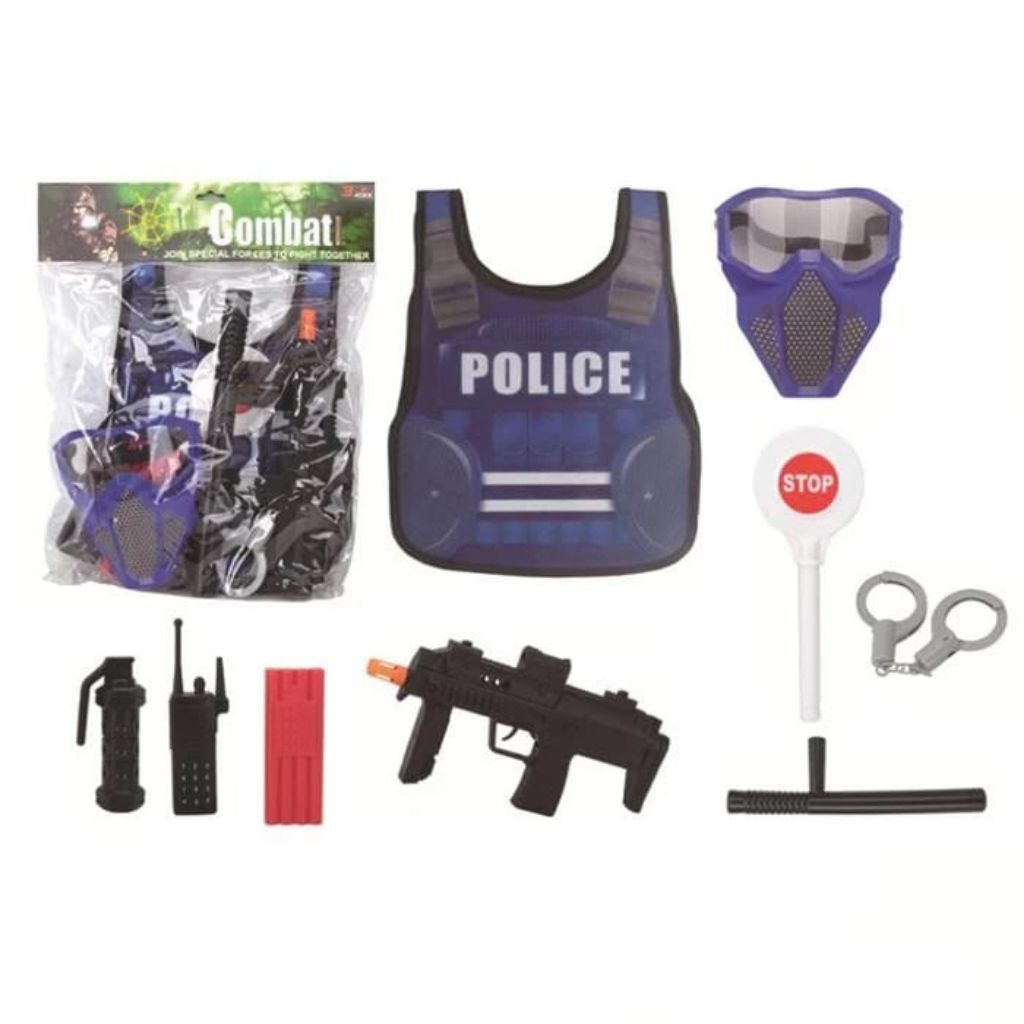 Jual 1228 Mainan Pistol 1 set lengkap + Borgol / Mainan Pistol Hitam ...
