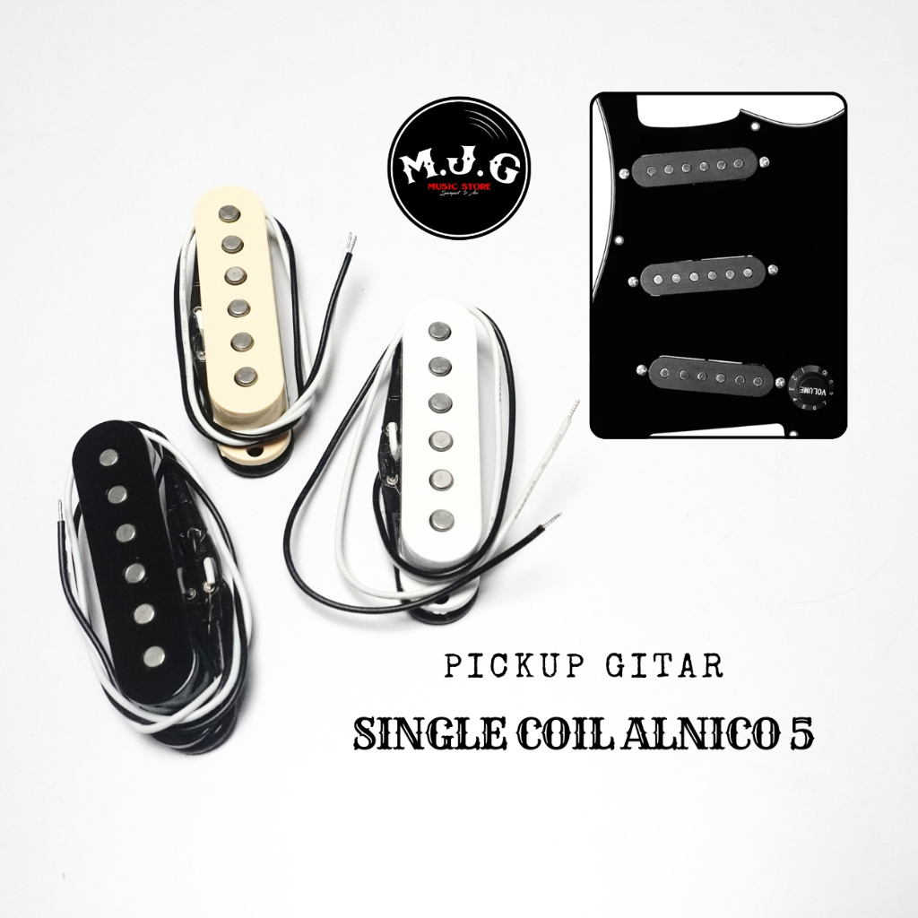 Jual pickup spull gitar elektrik alnico 5 single coil putih cream hitam ...