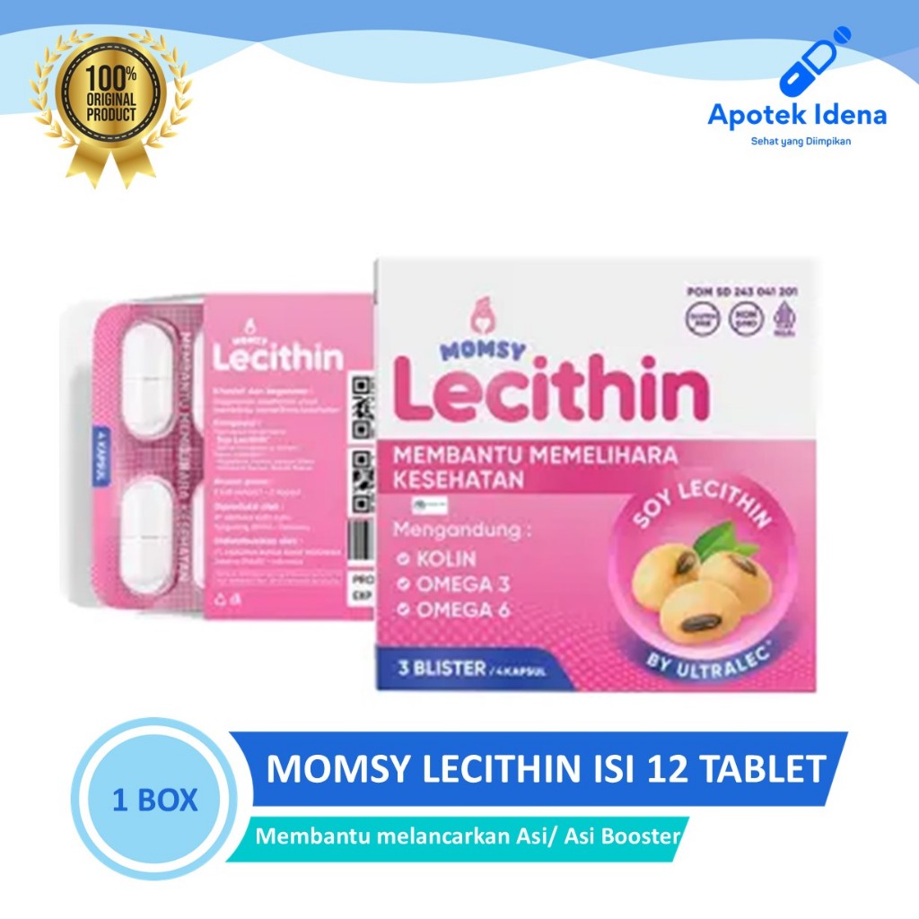 Jual LECITHIN ISI 12 Kapsul ASI Lancar Halal BPOM MOMSY LECITHIN ...
