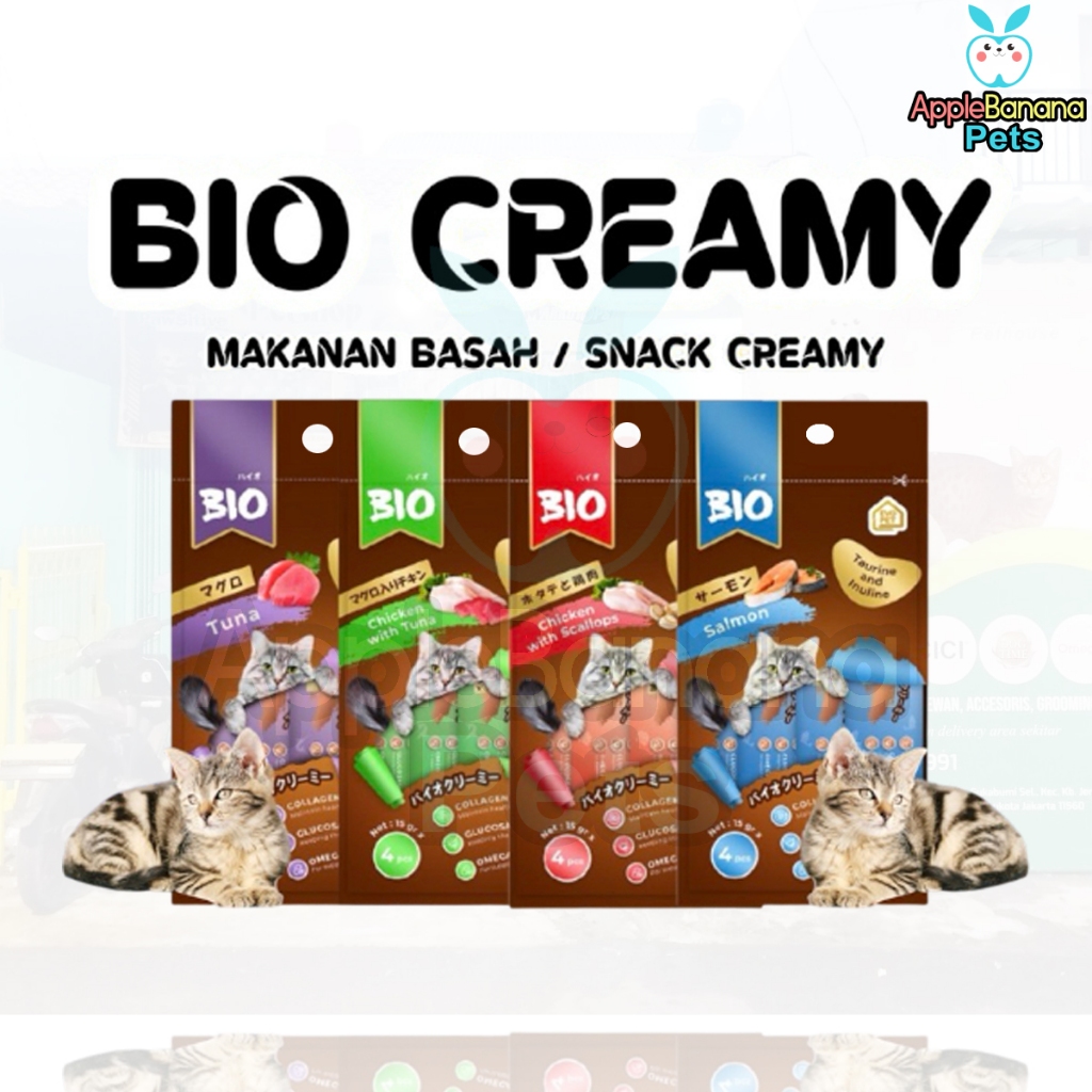 Jual Bio Creamy Treat Snack Kucing Basah 1 pack 4x15gr | Shopee Indonesia