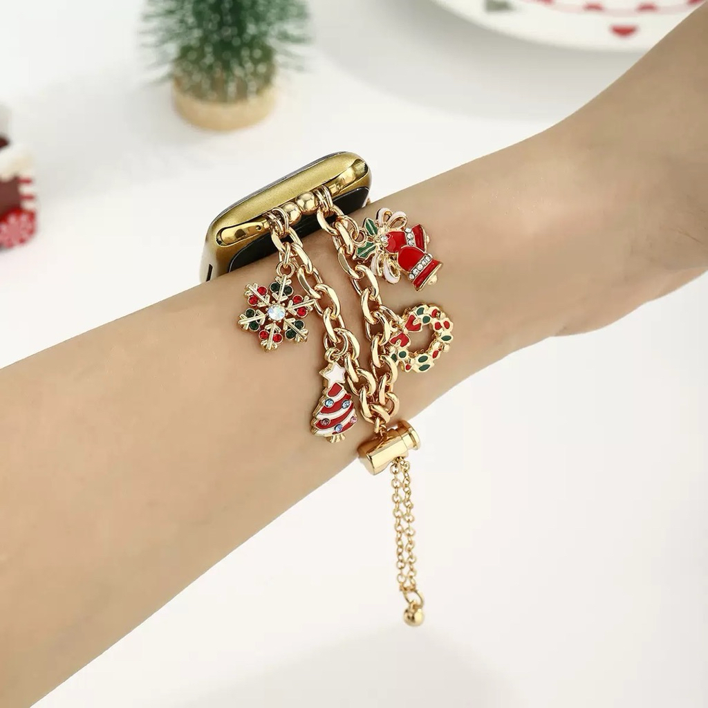 Jual Strap Apple Watch gelang Christmas Natal Santa style tali rantai ...