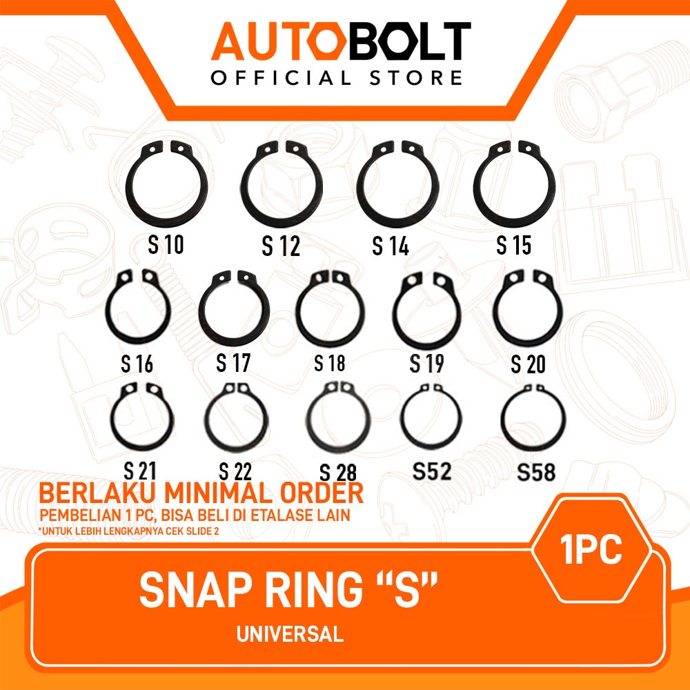 Jual Snap Ring S Eksternal External Retaining S10 S12 S14 S15 S16 S17 ...
