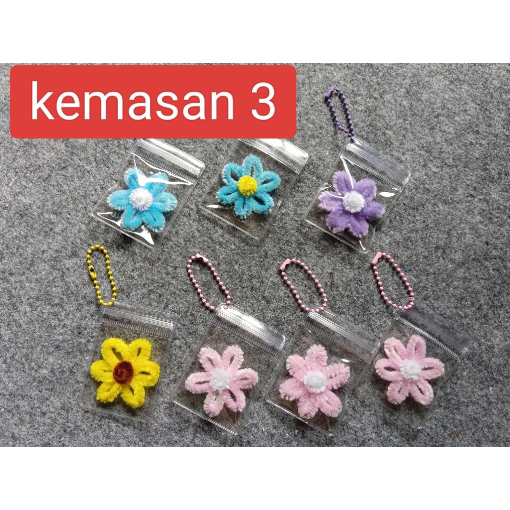 Jual ganci bunga imut kawat bulu | Shopee Indonesia