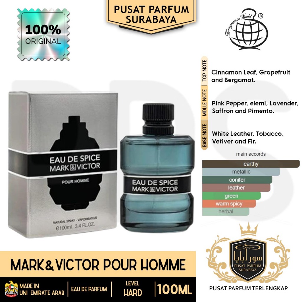 Jual Mark & Victor Pour Homme Fragrance World Premium Parfum Pria ...