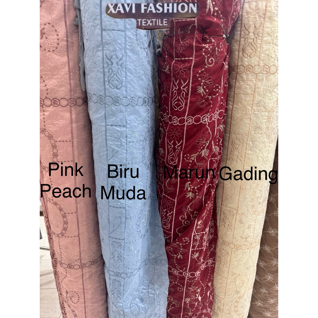 Jual Kain NEW PAPER SILK EMBROIDERY RAYA || Harga Per Setengah Meter ...