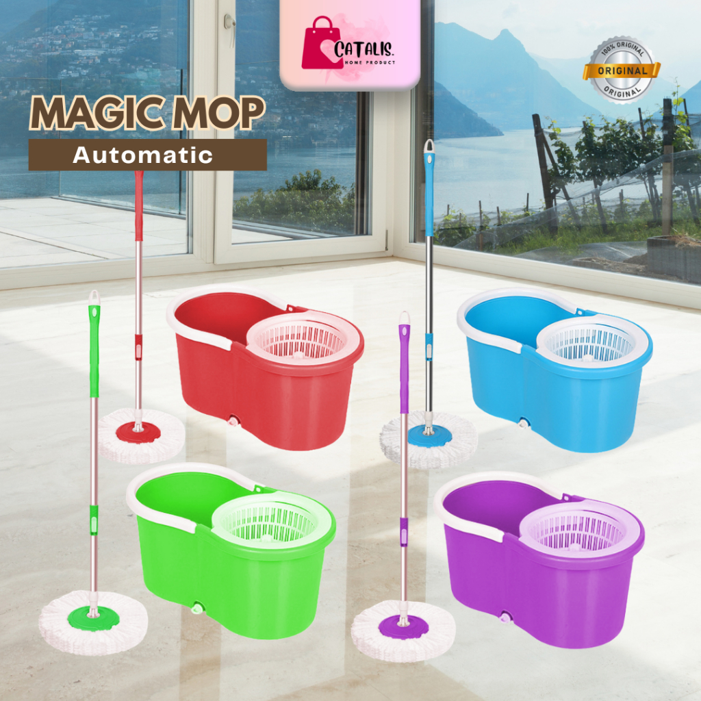 Jual CATALIS Alat Pel Bucket Spin Mop Mencuci Dengan Mudah Serbaguna ...