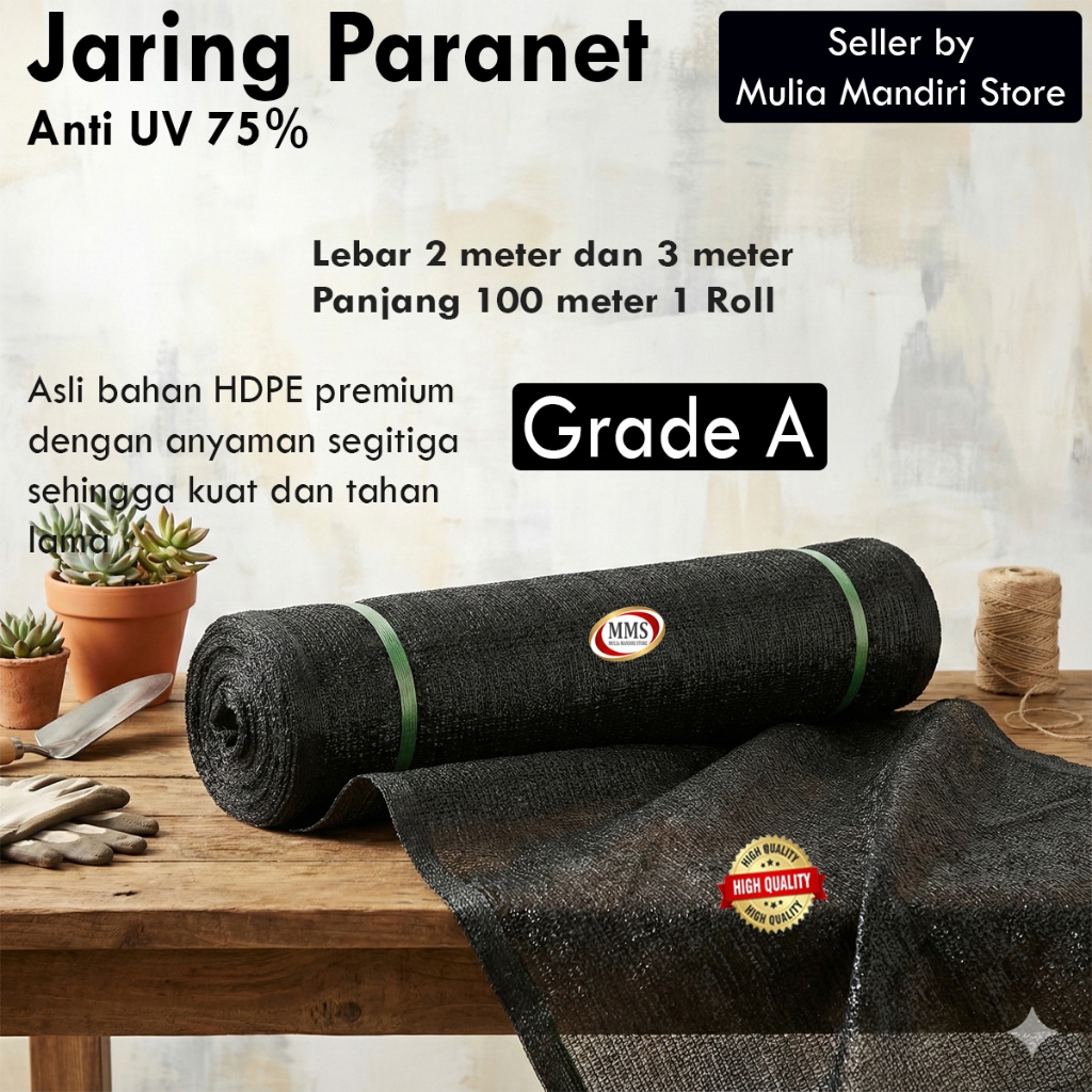 Jual Jaring Paranet Anti UV Layers 75% 90% dan 95% original HDPE Lebar ...