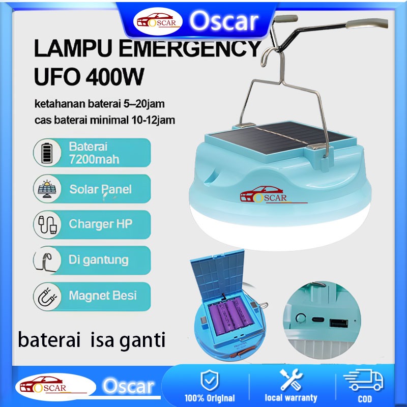 Jual Lampu Led Emergency UFO 400W 7200MAH Multifungsi lampu emergency ...