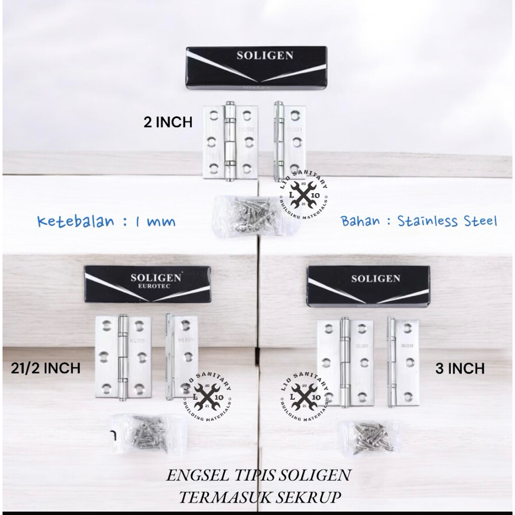 Jual Engsel Tipis SOLIGEN 21/2" Inch | Shopee Indonesia
