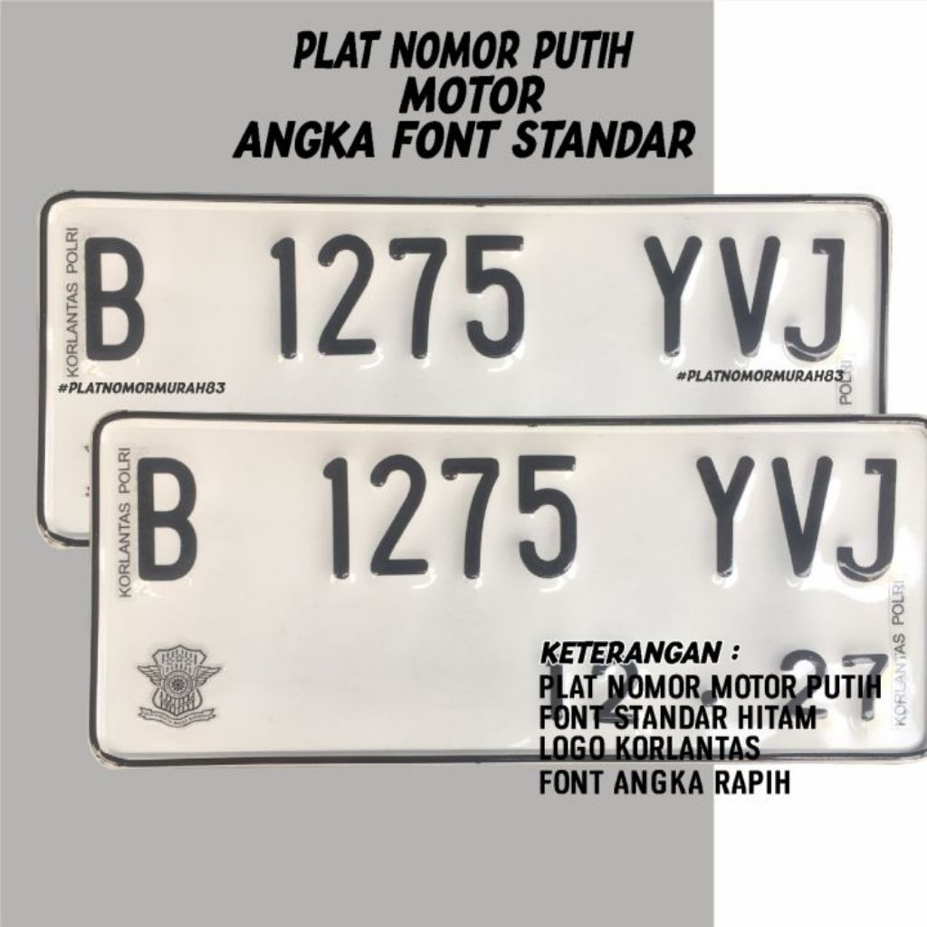 Jual PLAT CUSTOM MOTOR STANDAR CAP ASLI LOGO TIMBUL CAT HITAM DAN PUTIH ...