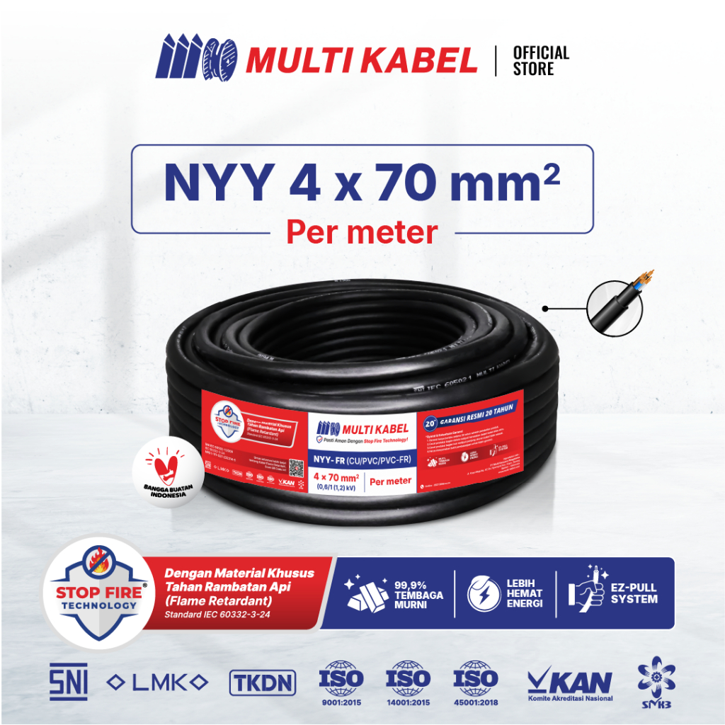 Jual MULTI KABEL-Kabel Listrik NYY 4x70 mm² - Kabel Tembaga Kawat Murni ...