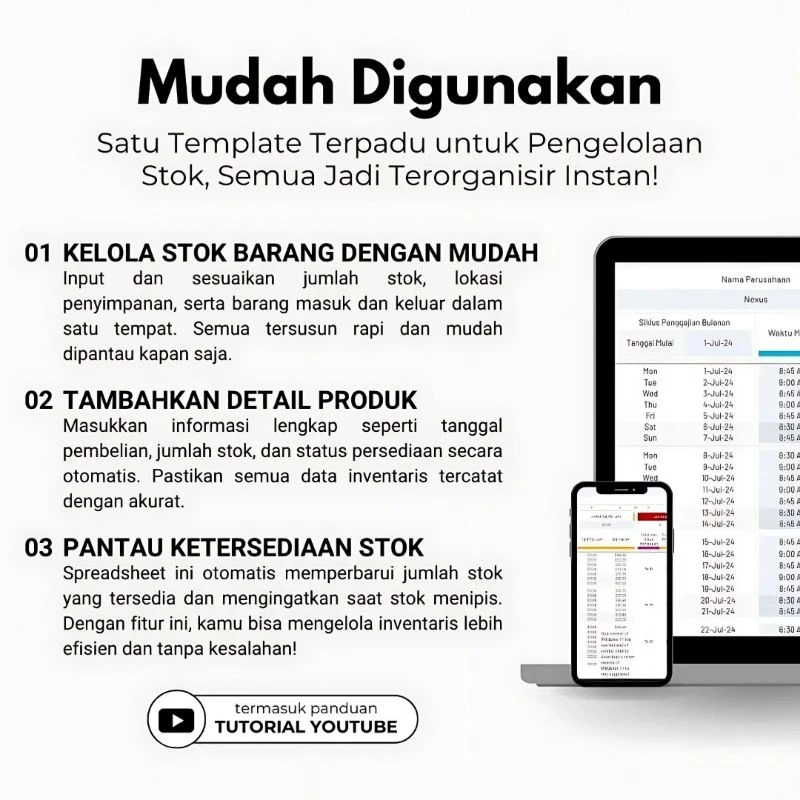 Jual Inventory Tracker – Template Lengkap untuk Kelola Stok Barang, Lacak Penjualan, & Analisis ...