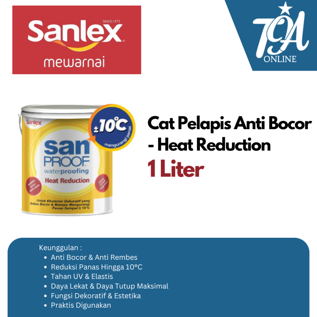 Jual SANLEX Sanproof Waterproofing Heat Reduction 1 Liter | Shopee ...