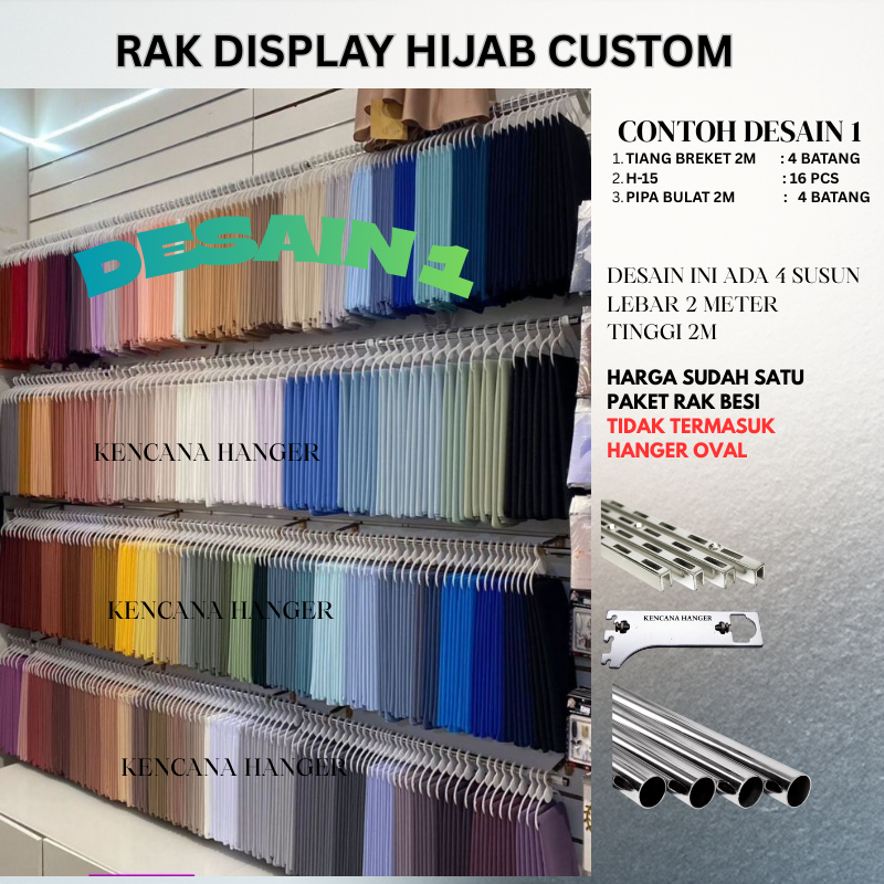 Jual Rak Display Hijab atau Kerudung Pasminah Contoh Untuk Pajangan ...