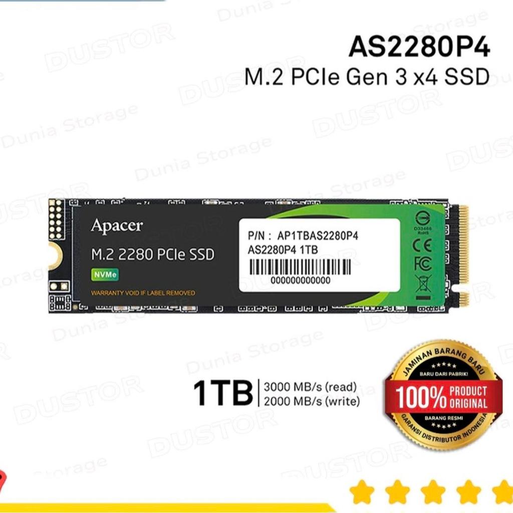 Jual SSD NVMe Apacer 1TB M.2 | AS 2280 P4 PCIe Gen3 AS2280P4 1000GB Gen ...
