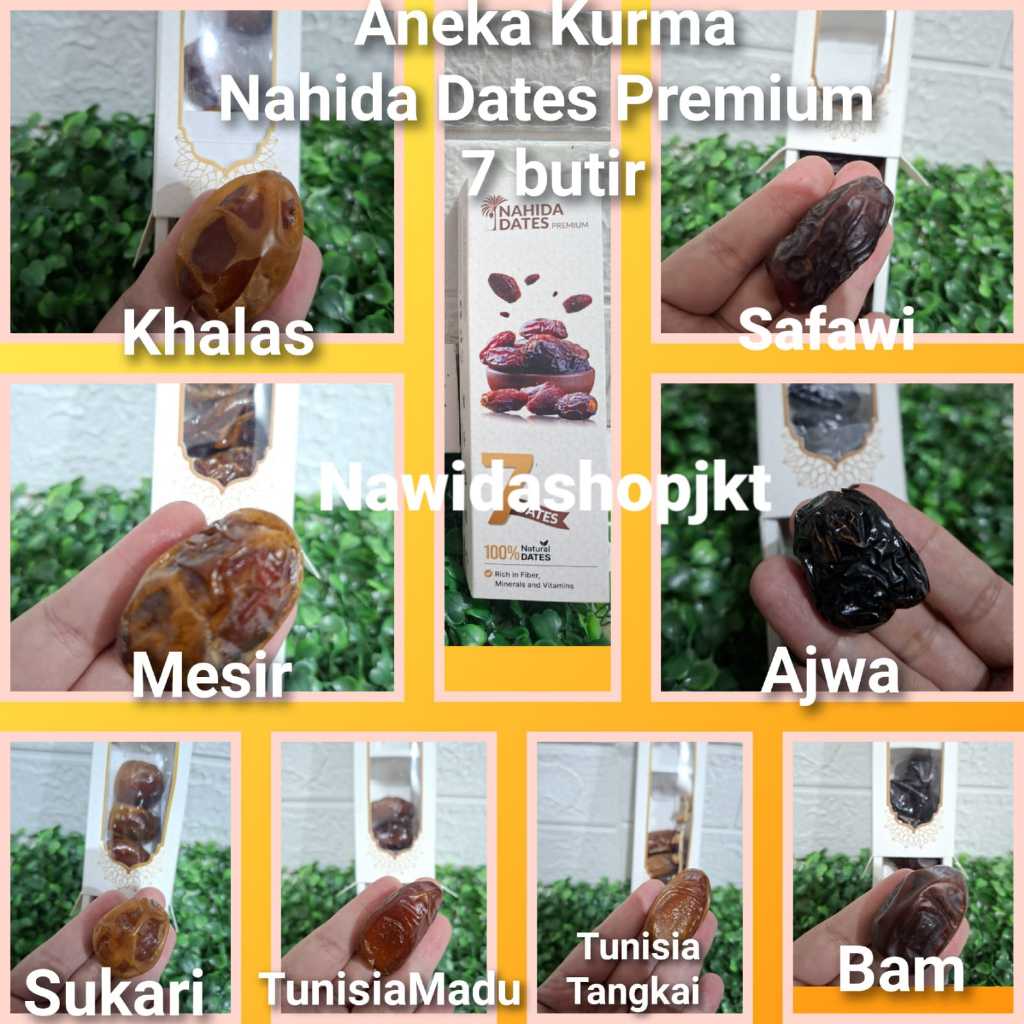 Jual Kurma Nahida Dates 7 butir Ajwa sukari safawi khalas mesir tunisia ...