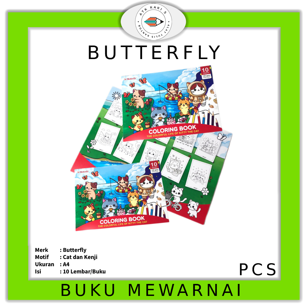 Jual Butterfly - Coloring Book Ukuran A4 Buku Mewarnai - PCS | Shopee ...