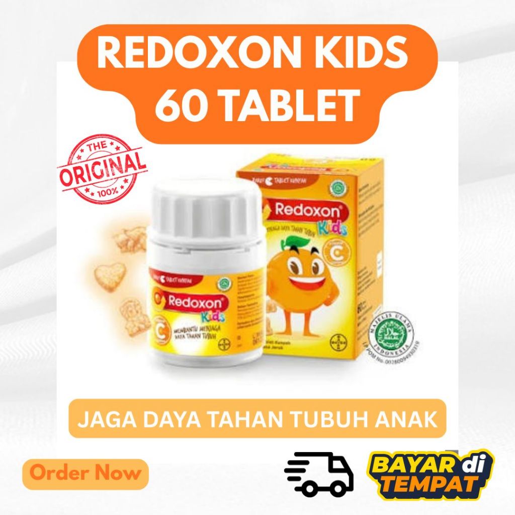 Jual Redoxon Kids Vitamin C Tablet Kunyah Bottle 60 Tablet | Shopee ...