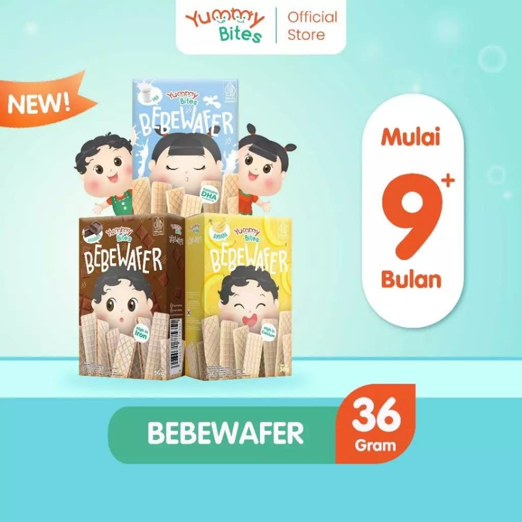 Jual Yummy Bites Bebe Wafer Snack Biskuit Cemilan Bayi 36gr | Shopee ...