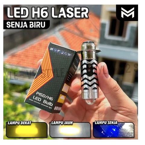 Jual Lampu Led Laser H6 Senja Biru Ac Dc Universal Motor Bebek & Matic ...