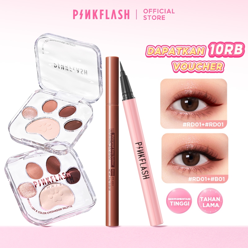 Jual PINKFLASH EYE MAKEUP 2PCS SET Pawfect Wink 5-colors Eyeshadow ...