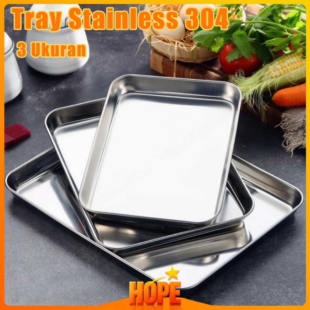 Jual 3 Ukuran Premium Baking Tray Stainless Steel Nampan Stainless ...