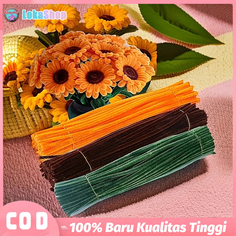 Jual Pipe Cleaner Kawat Bulu 30cm / Paket bahan DIY bunga matahari ...