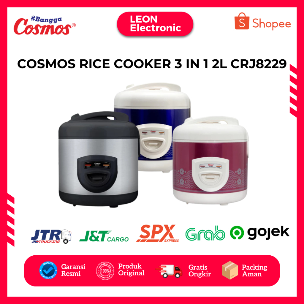 Jual Cosmos CRJ8229 Rice Cooker / Magic Com 2 Liter 3 in 1 | Shopee ...