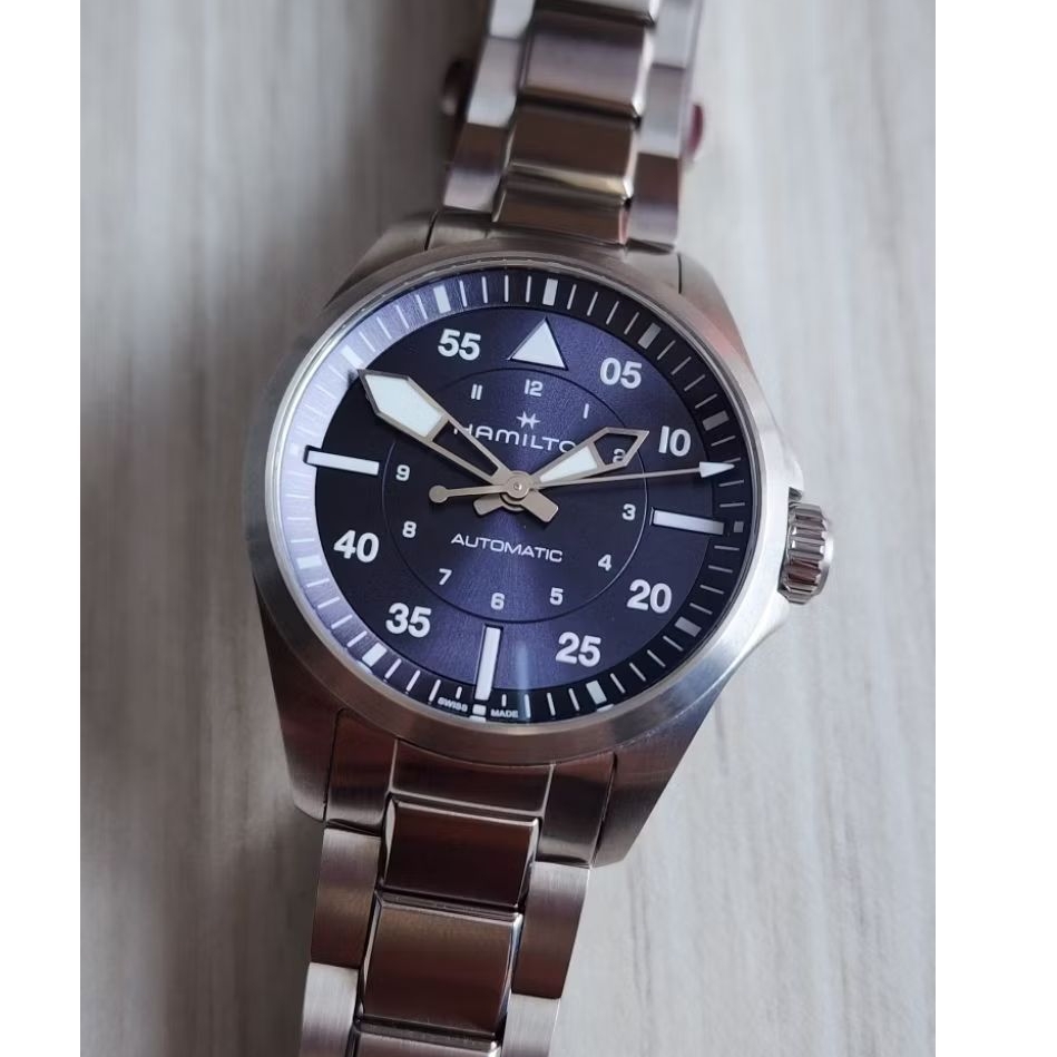 Jual Hamilton Khaki Aviation Pilot 36mm Blue Dial H76215140 Automatic ...