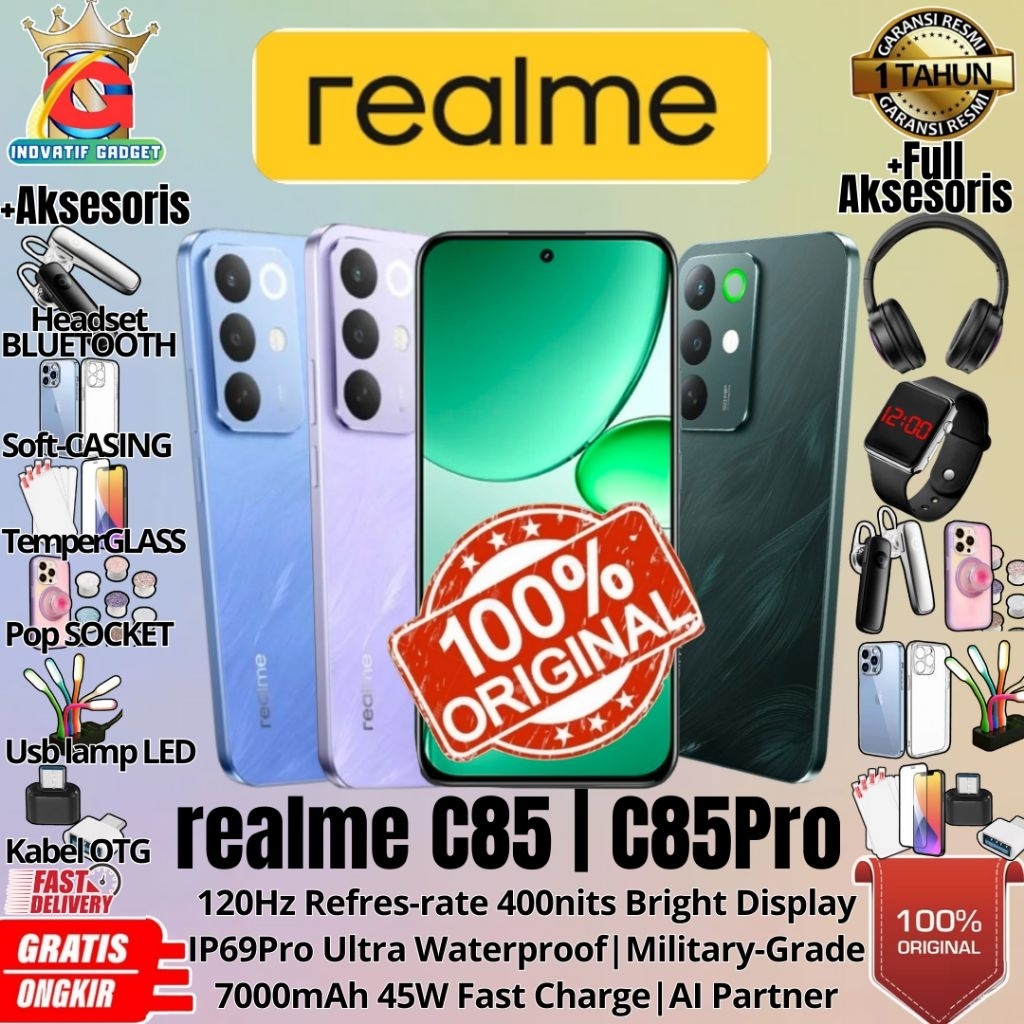 Jual HP BARU REALME C85 | C85 PRO NFC 8/256GB & 8/128GB Ram Upto 18GB ...