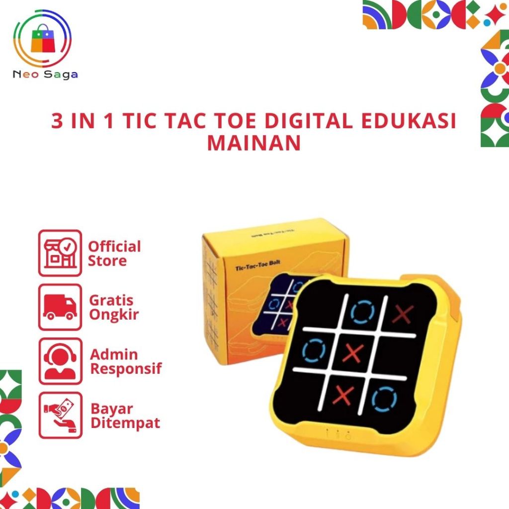 Jual ( COD )3 in 1 Tic Tac Toe Digital Edukasi Mainan Game Console ...