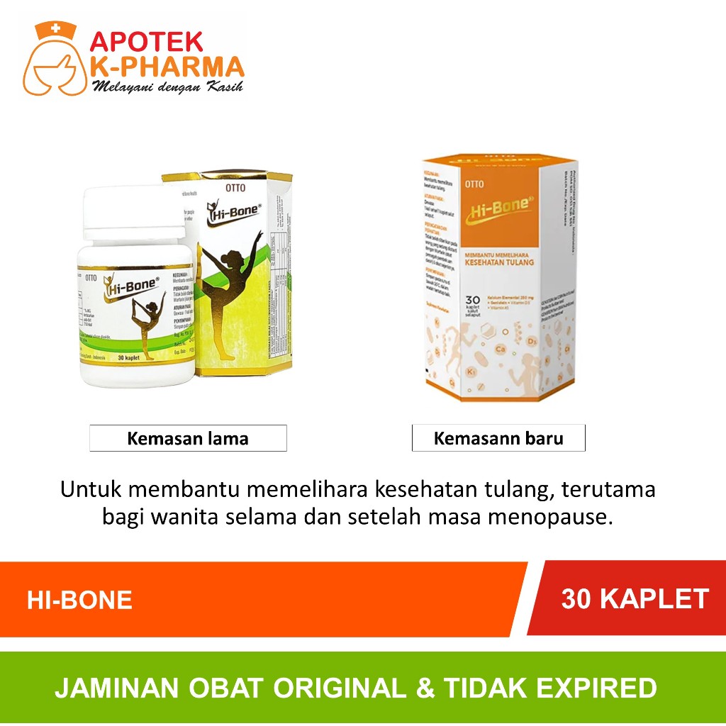 Jual Hi-Bone ( NEW KEMASAN ) Isi 30 Kaplet Obat Original Otto | Shopee ...