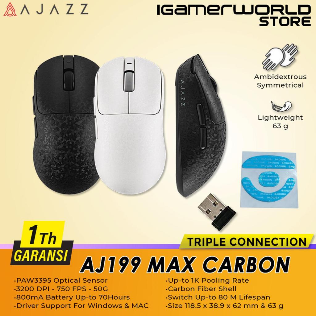 Jual Mouse Ajazz AJ199 / AJ199 Max Carbon Fiber Wireless Triple ...