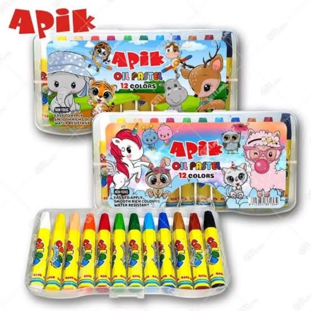 Jual CRAYON MERK APIK 12 WARNA/OIL PASTEL APIK 12 COLORS/CRAYON OIL ...