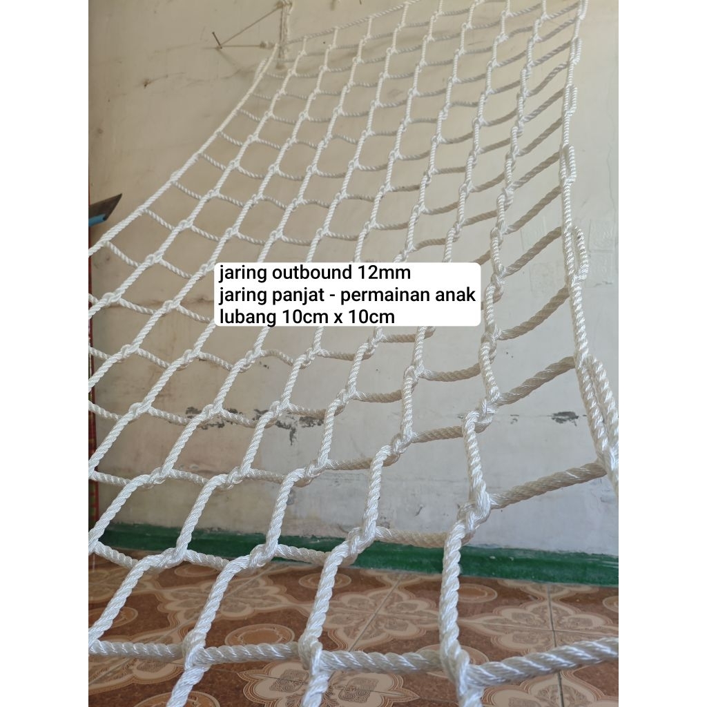 Jual jaring tali nilon 12mm, jaring Outbound, jaring pengaman, jaring ...