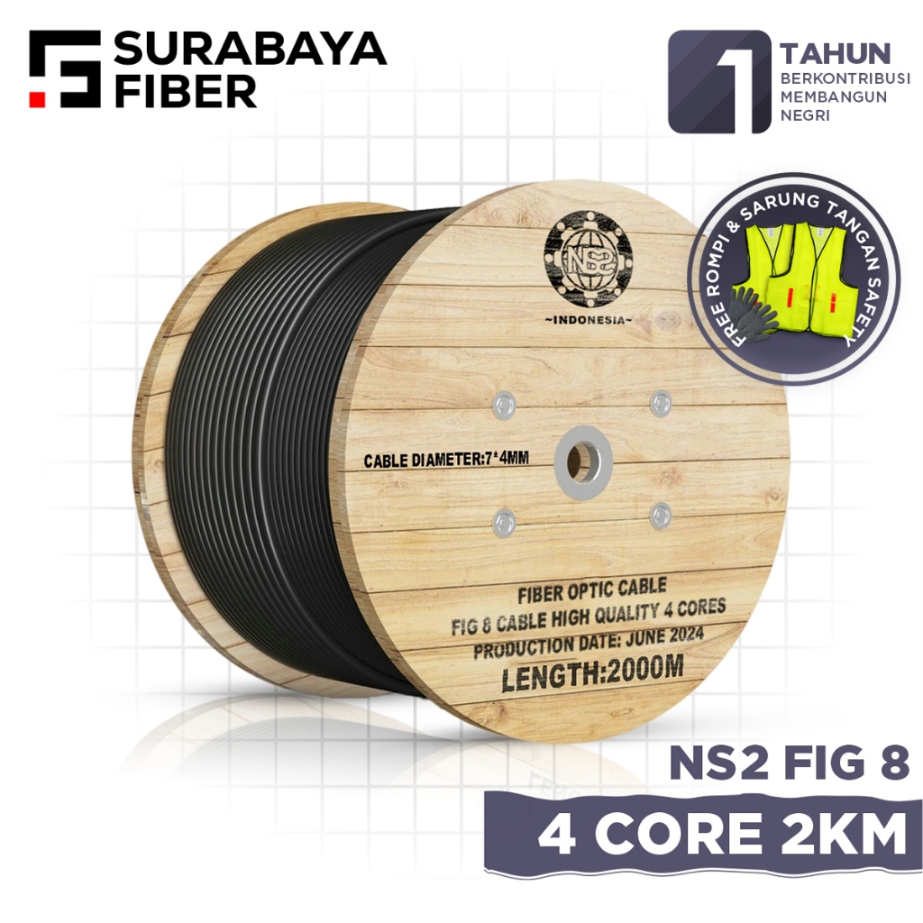 Jual Kabel Optik 4 Core Fig.8 NS2 Original - Kualitas std ISP Plat ...
