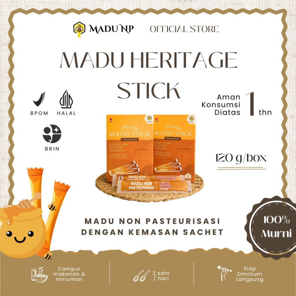 Jual Madu Heritage Stick @12g (120g) | BPOM - Madu multiflora dalam ...