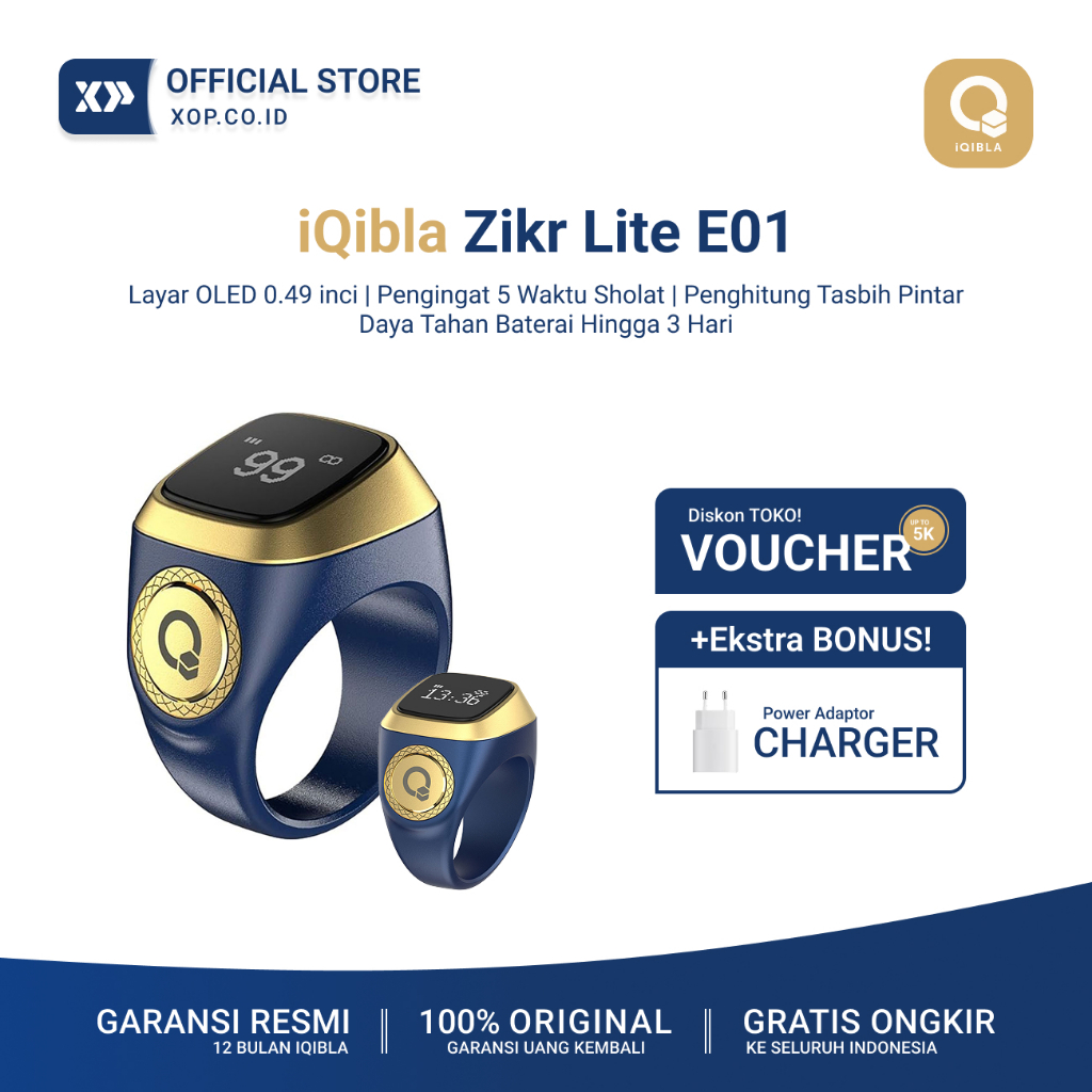 Jual iQibla Zikr Ring Lite E01 | Cincin Zikir Digital | Penghitung ...